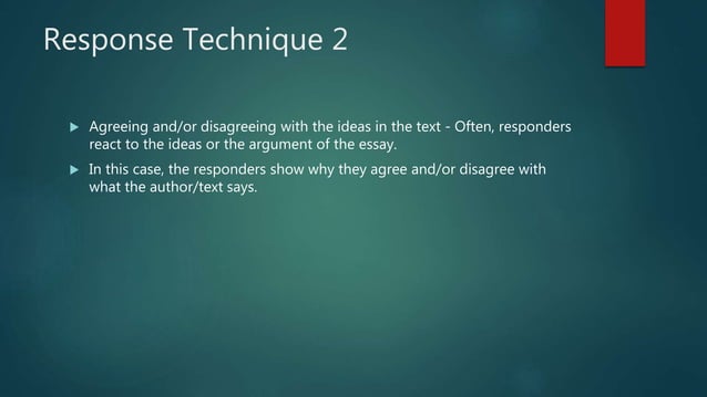 Writing your response for a Summary Response Essay | PPTX