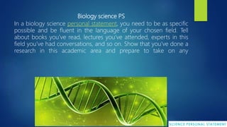 Writing Your Science Personal Statement for Computer, Biomedical, Data ...