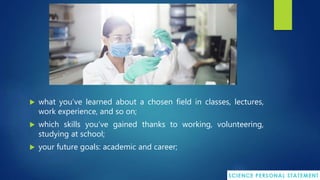 Writing Your Science Personal Statement for Computer, Biomedical, Data ...