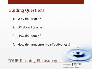 Writing your teaching philosophy nagelhout | PPT