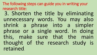 WRITNG A RESEARCH TITLE.pptx