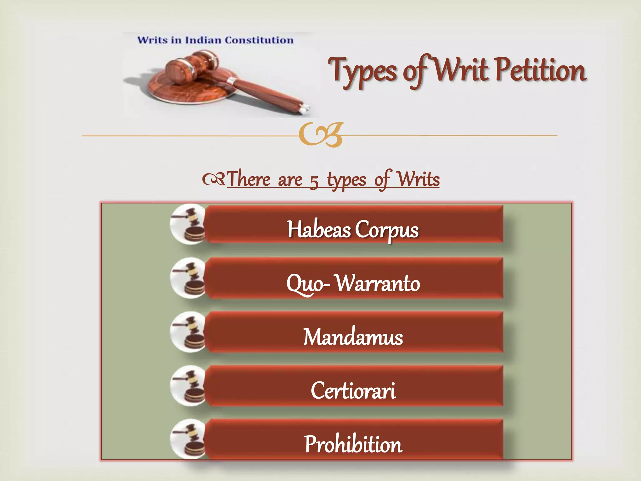 Writ petitions revised | PPTX