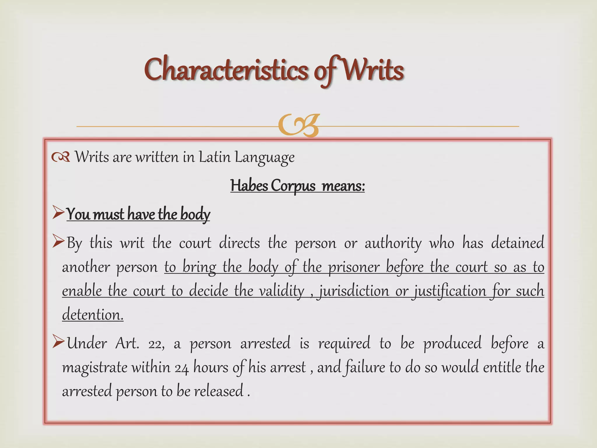 Writ petitions revised | PPTX