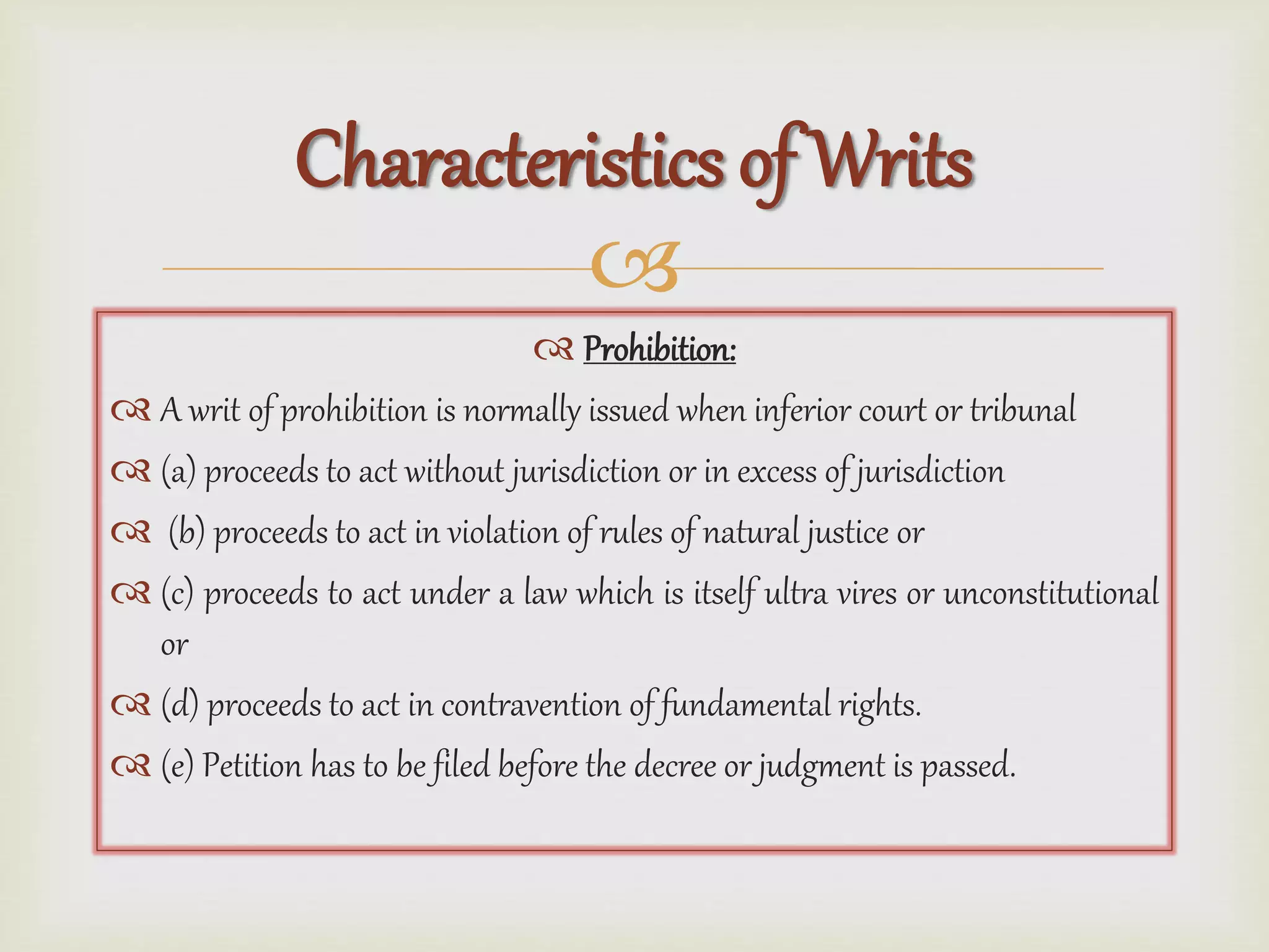 Writ petitions revised | PPTX