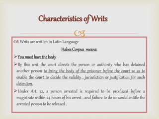 Writ petitions revised | PPTX