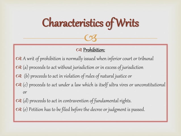 Writ petitions revised | PPTX | Law