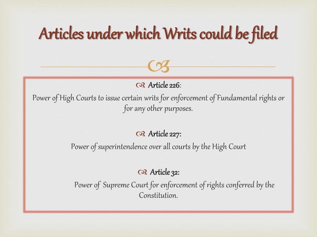Writ petitions revised | PPTX | Law