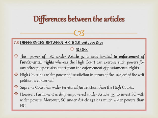 Writ petitions revised | PPTX | Law