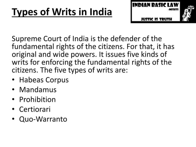 Writs | PPTX | Hinduism | Religion & Spirituality