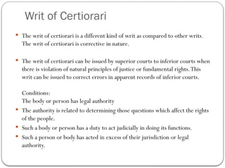Writts given under the Indian Constitution | PPT