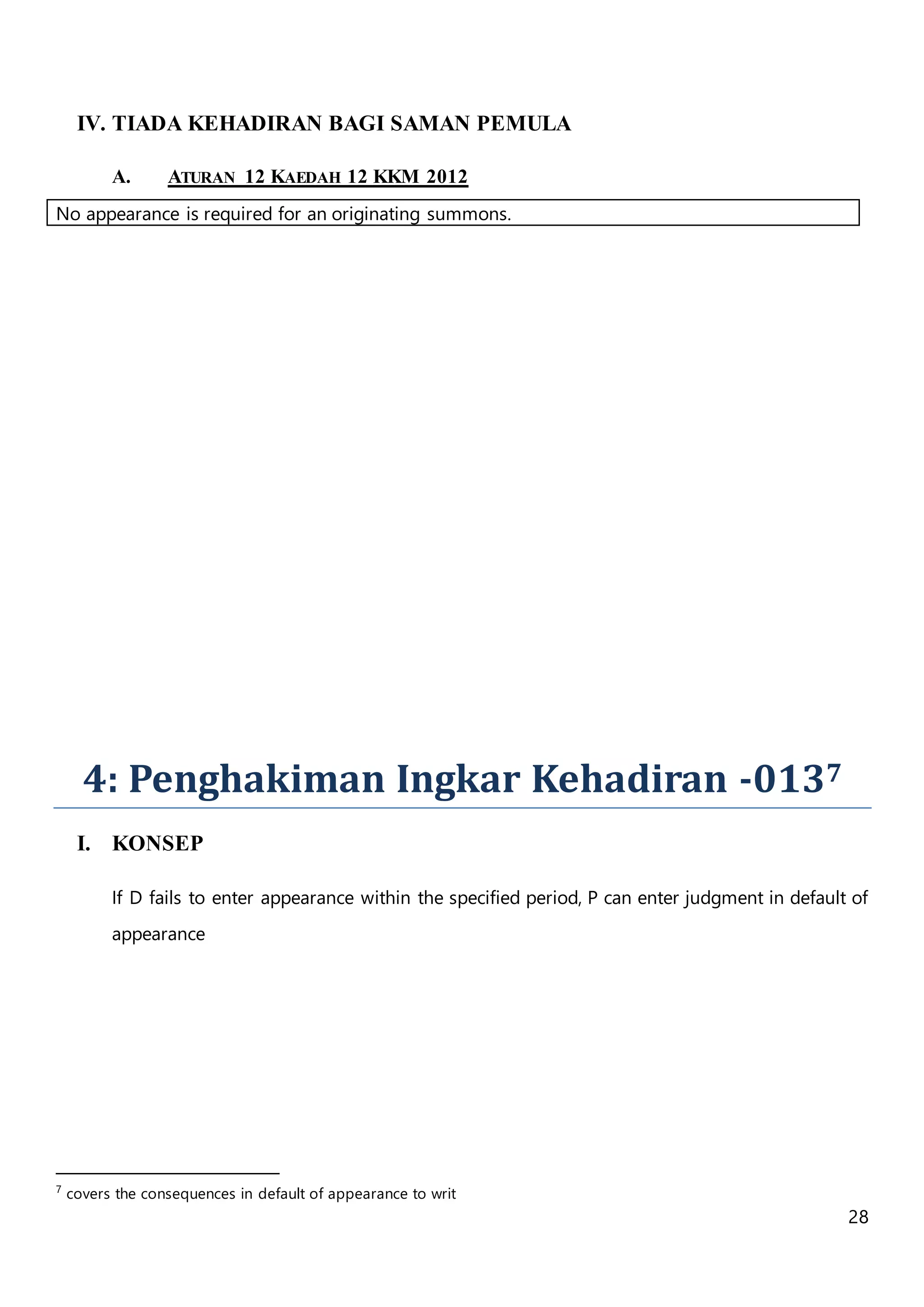 Writ, service, appearance & judgment in default (2017-2018) | DOCX