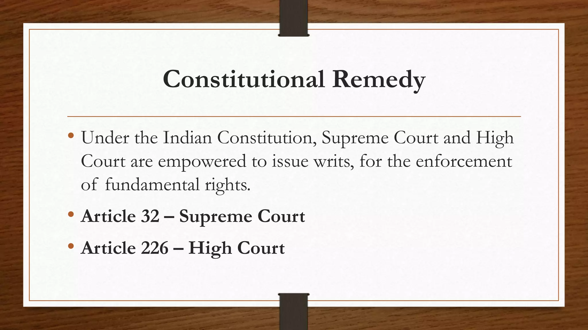 Writs under Indian constitution | PPTX