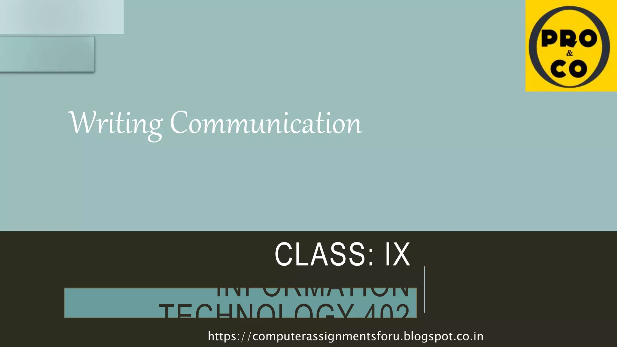 Written communication skills | PPT