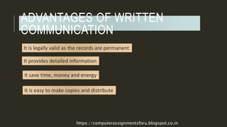 Written communication skills | PPT