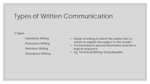 written-communication is a type of communication | PPT