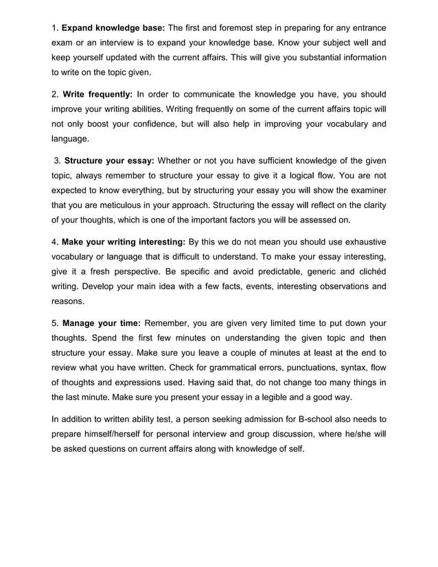 Written ability test an important admission criteria for b-school