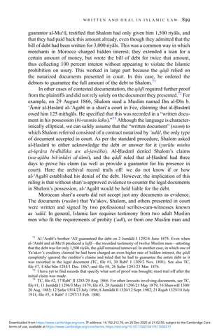 WRITTEN AND ORAL IN ISLAMIC LAW - DOCUMENTARY EVIDENCE AND NON-MUSLIMS ...