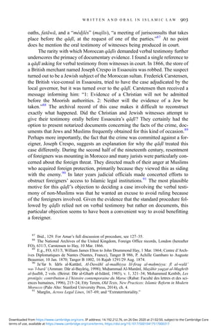 WRITTEN AND ORAL IN ISLAMIC LAW - DOCUMENTARY EVIDENCE AND NON-MUSLIMS ...