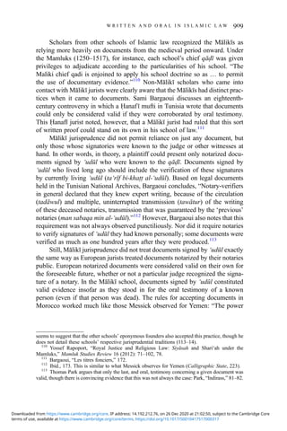 WRITTEN AND ORAL IN ISLAMIC LAW - DOCUMENTARY EVIDENCE AND NON-MUSLIMS ...