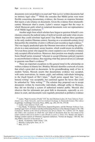 WRITTEN AND ORAL IN ISLAMIC LAW - DOCUMENTARY EVIDENCE AND NON-MUSLIMS ...