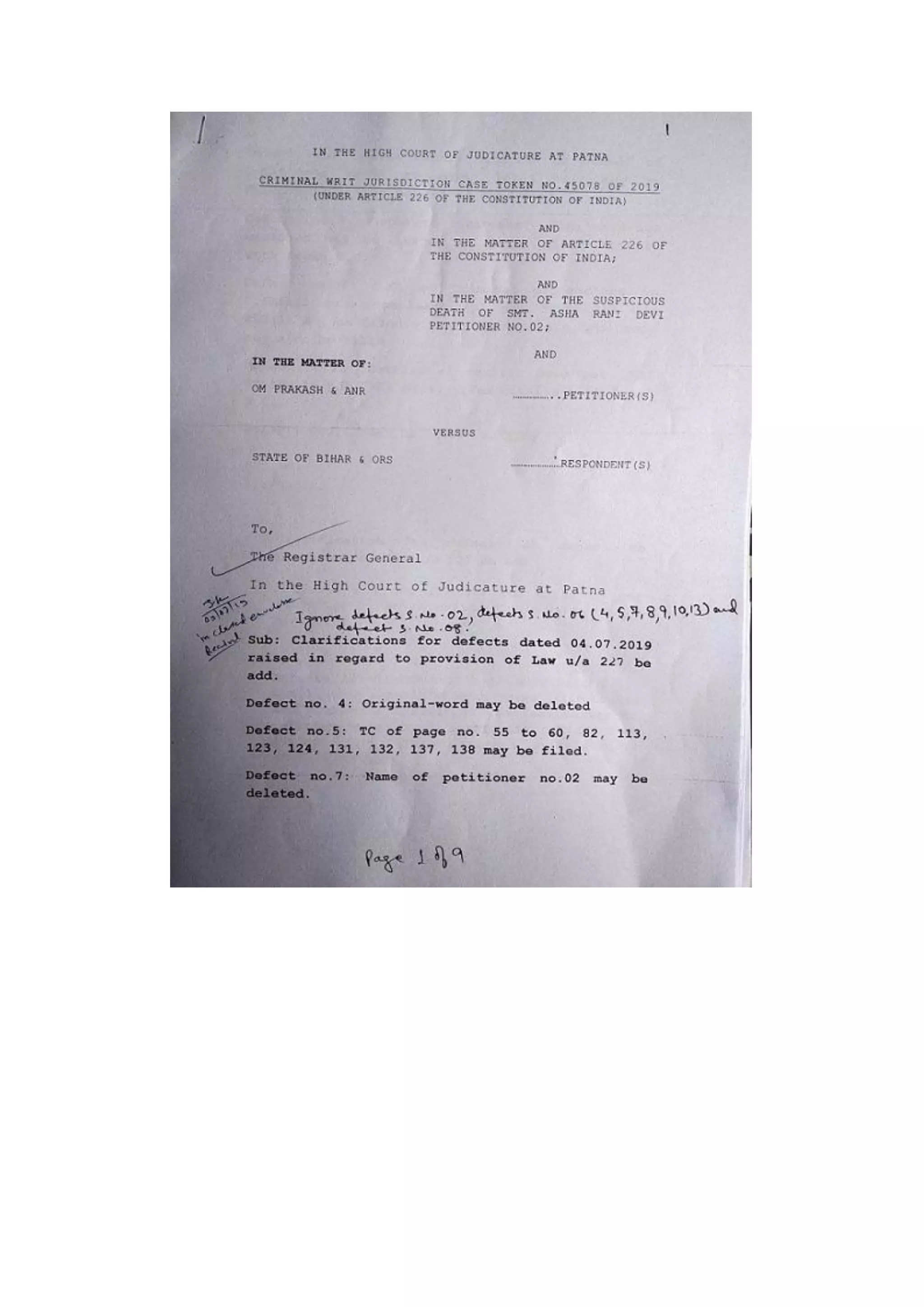 Written Arguments along with Affidavit before Patna High Court | PDF