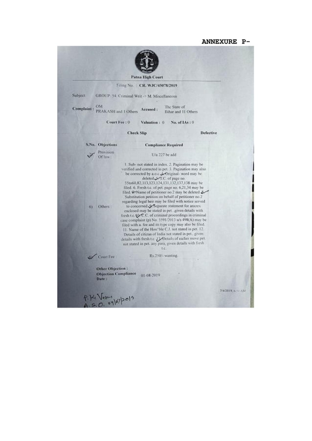 Written Arguments along with Affidavit before Patna High Court | PDF