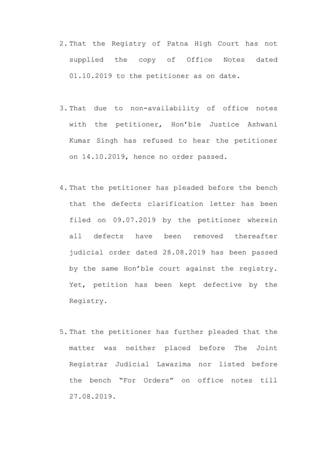 Written Arguments along with Affidavit before Patna High Court | PDF