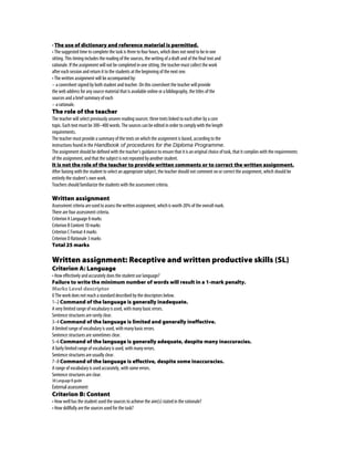 Written assignment sl instructions and sample | DOC