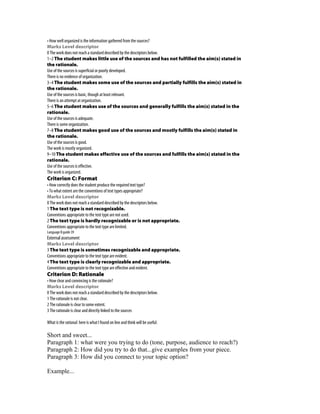 Written assignment sl instructions and sample | DOC