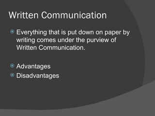 Written communication | PPT