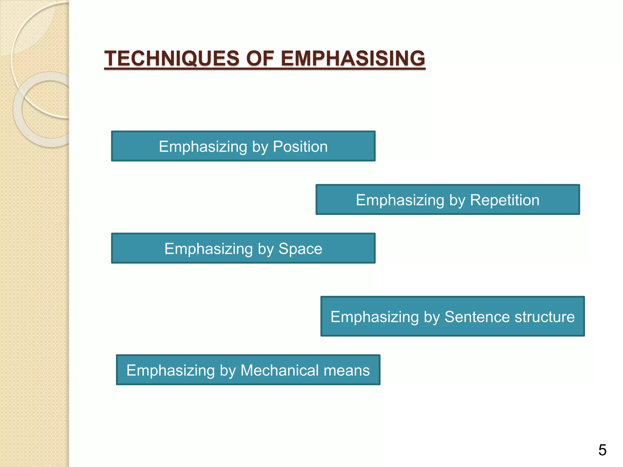 Techniques of Emphasizing in written communication | PPTX