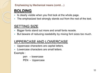 Techniques of Emphasizing in written communication | PPT