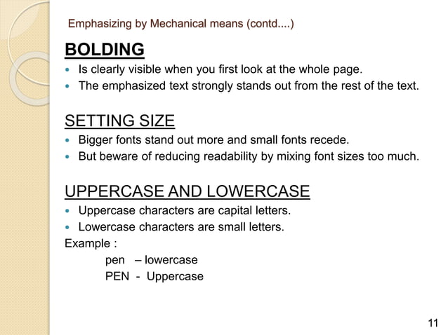 Techniques of Emphasizing in written communication | PPTX