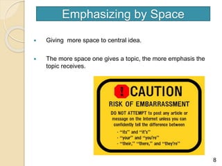 Techniques of Emphasizing in written communication | PPTX