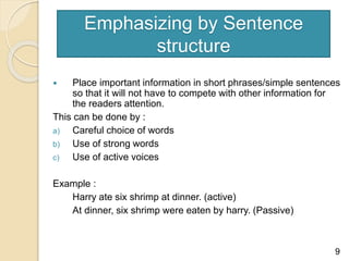 Techniques of Emphasizing in written communication | PPT