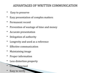 ONE FORM OF COMMUNICATION: WRITTEN COMMUNICATION.pptx