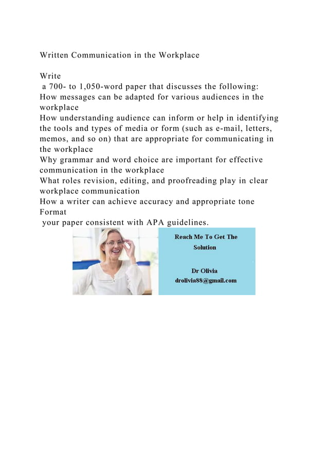 Written Communication in the WorkplaceWrite a 700- to 1,050-wo.docx