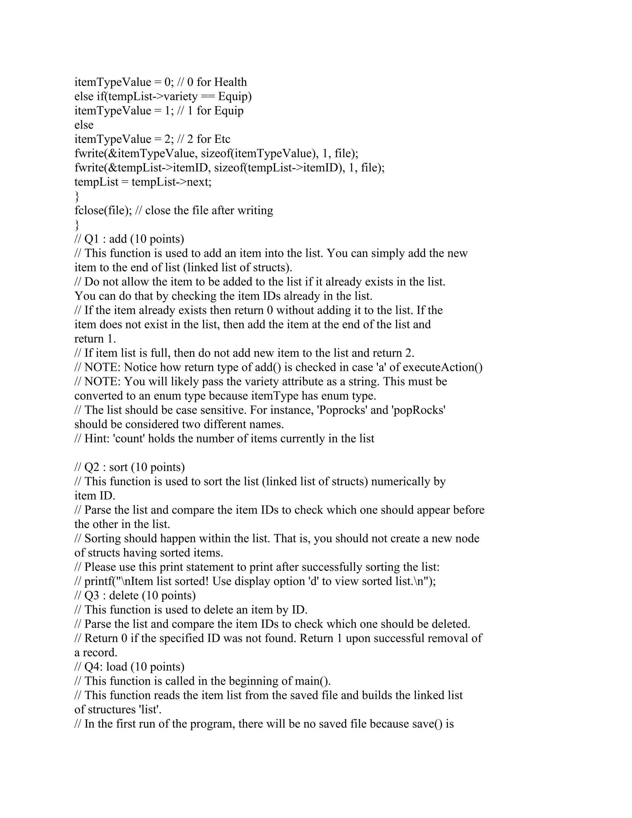 Written in C- requires linked lists- Please answer the 4 questions and (1).pdf