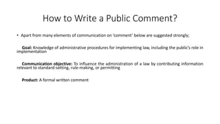 Written public comment | PPTX