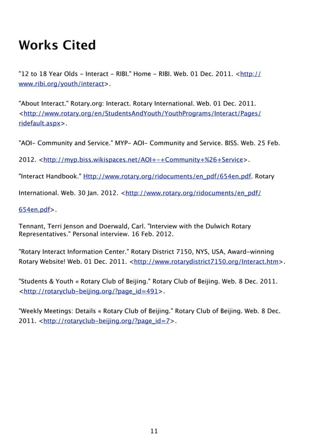 Interact Club: Rotary Written Report | PDF