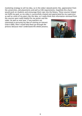 Interact Club: Rotary Written Report | PDF