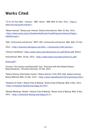 Interact Club: Rotary Written Report | PAGES