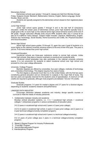 Educational System in Taiwan | DOCX