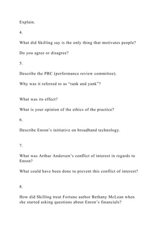 Written Report on Documentary Enron The Smartest Guys in the Roo.docx ...