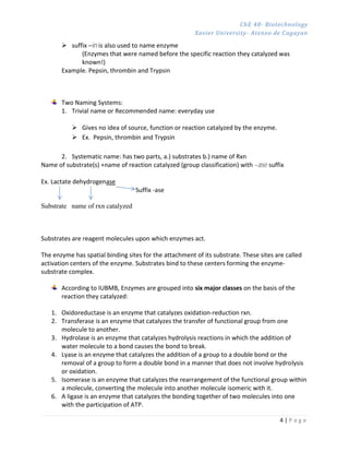 Written report on enzymes nomenclature | PDF