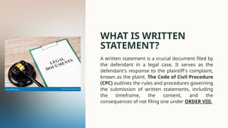 WRITTEN STATEMENT code of civil procedure, drafting subject | PPT