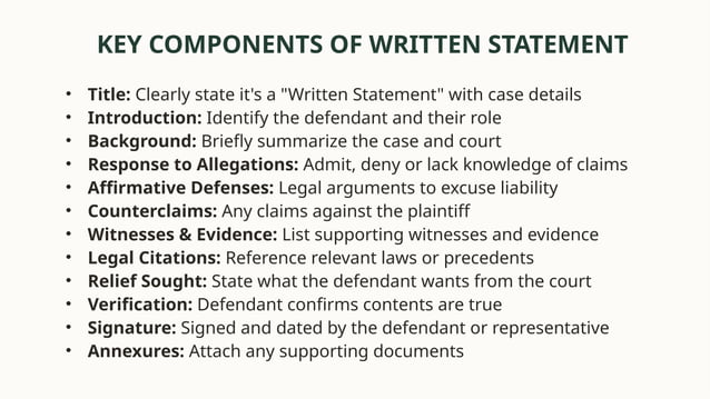 WRITTEN STATEMENT code of civil procedure, drafting subject | PPT