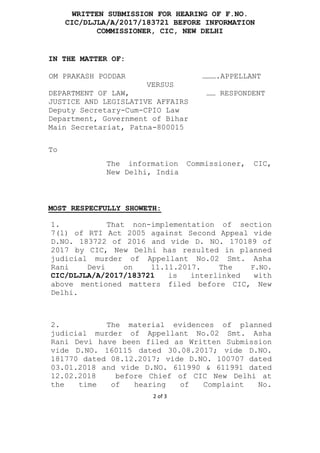 Written submission for hearing D.NO.183721 | PDF