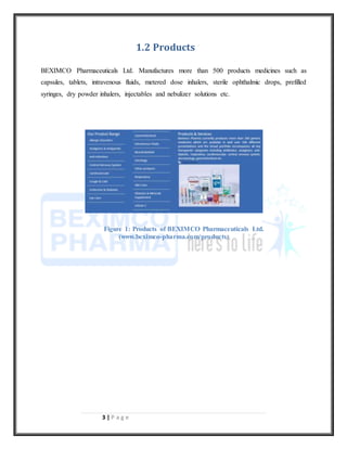 BEXIMCO pharmaceuticals Ltd. - Basic report (MGT 210) | DOCX