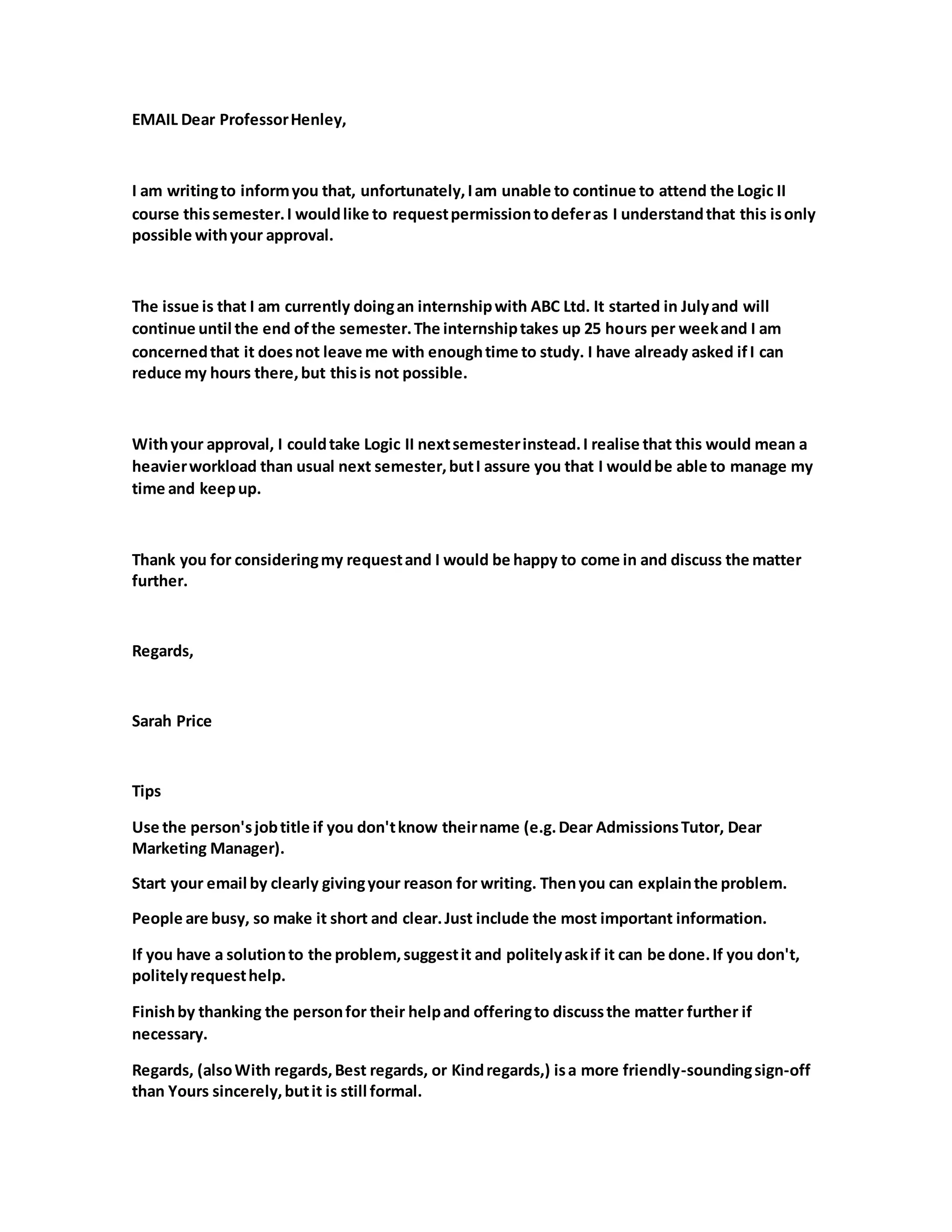 Writting dear sir | DOCX